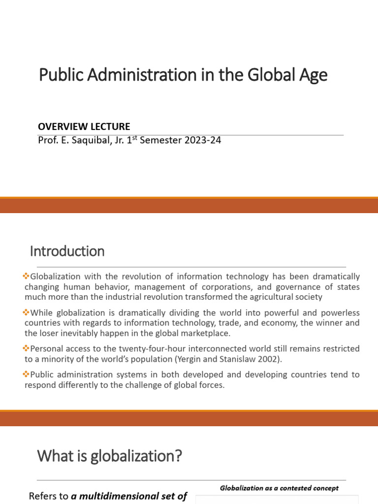 PA in The Age of Globalization | PDF | Politics | Social Science