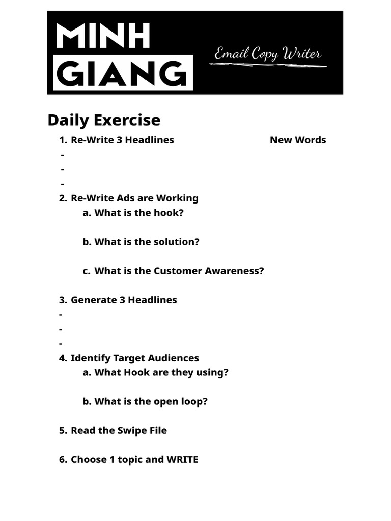 Daily Exercise for Content Creation | PDF | Computers