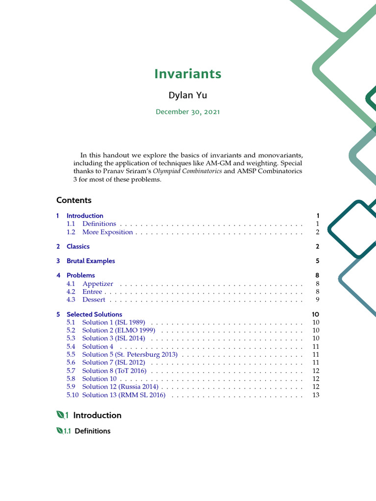 M3 Invariants | PDF | Polynomial | Numbers