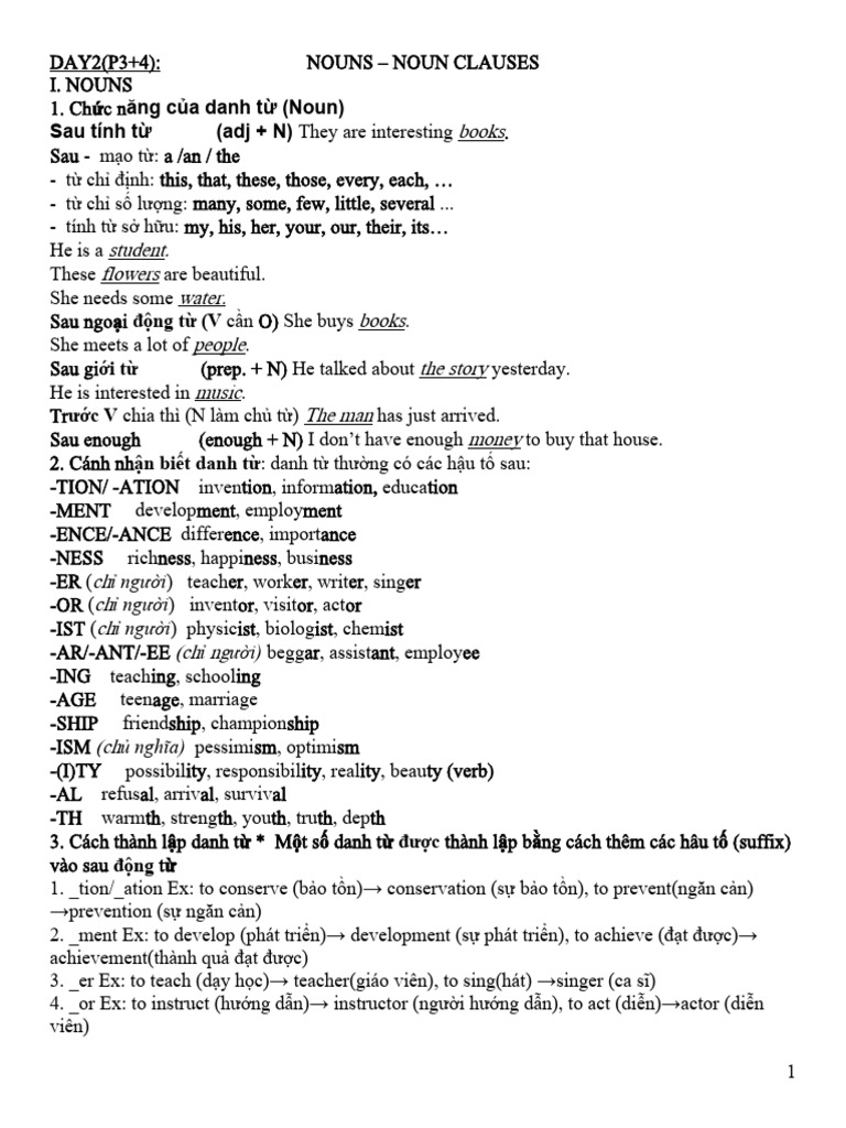 10 Revision-Week1.2 (Nouns & Noun Clauses) | PDF