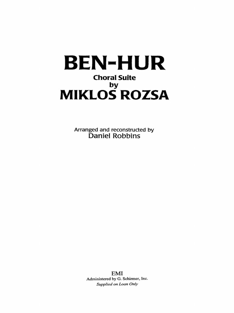 BEN - HUR (CHORAL - SUITE) - Miklos Rozsa | PDF
