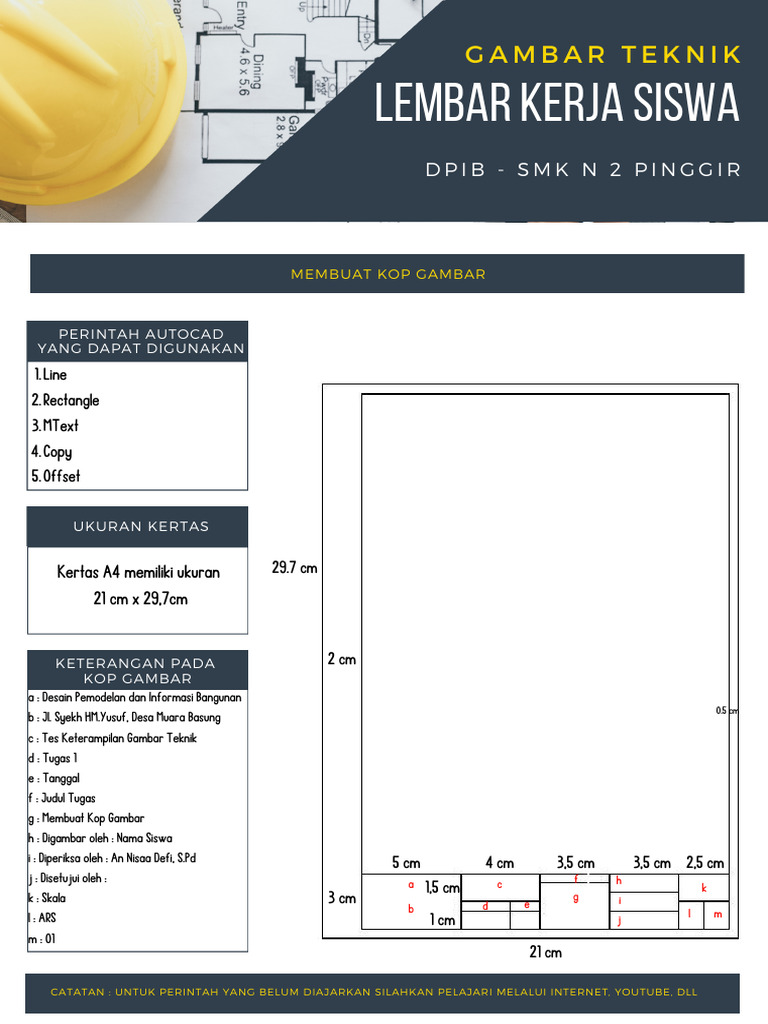 Contoh Kop Gambar Teknik Autocad | PDF