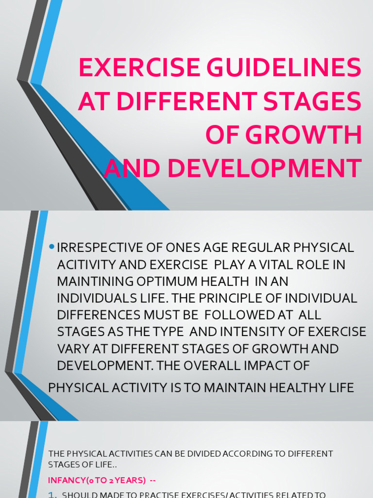 Exercise Guidelines at Different Stages of Growth | PDF