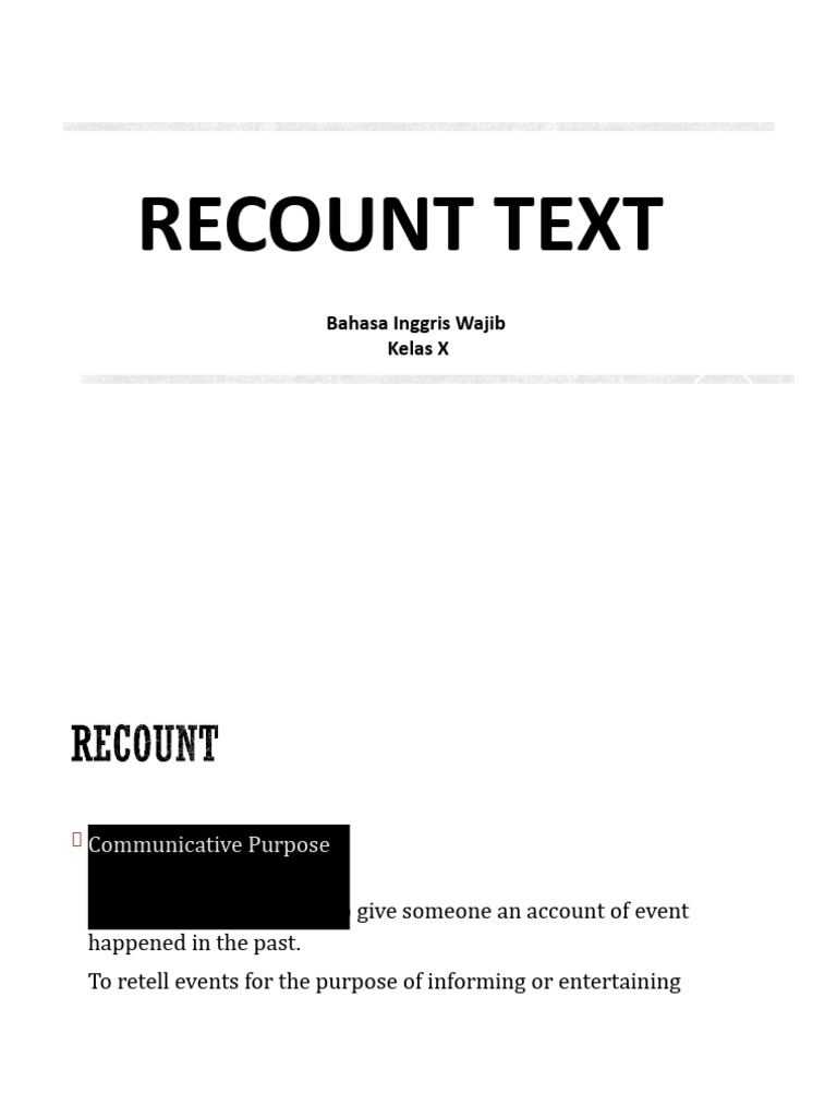 Recount Text | PDF