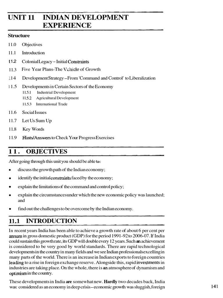 Development Experience of India | PDF