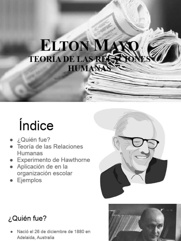 Elton Mayo | PDF | Teoría | Ciencias del comportamiento