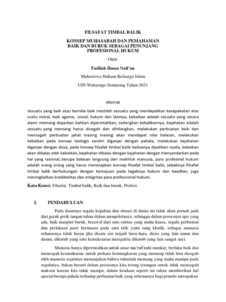 Filsafat konsep muhasabah dan pemahaman baik buruk penunjang ...