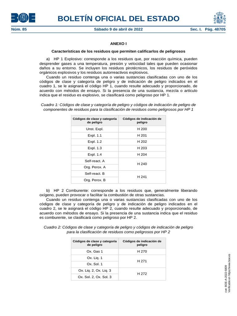 Ley 7 - 2022 - Anexos I - II - III | PDF | Reciclaje | Residuos