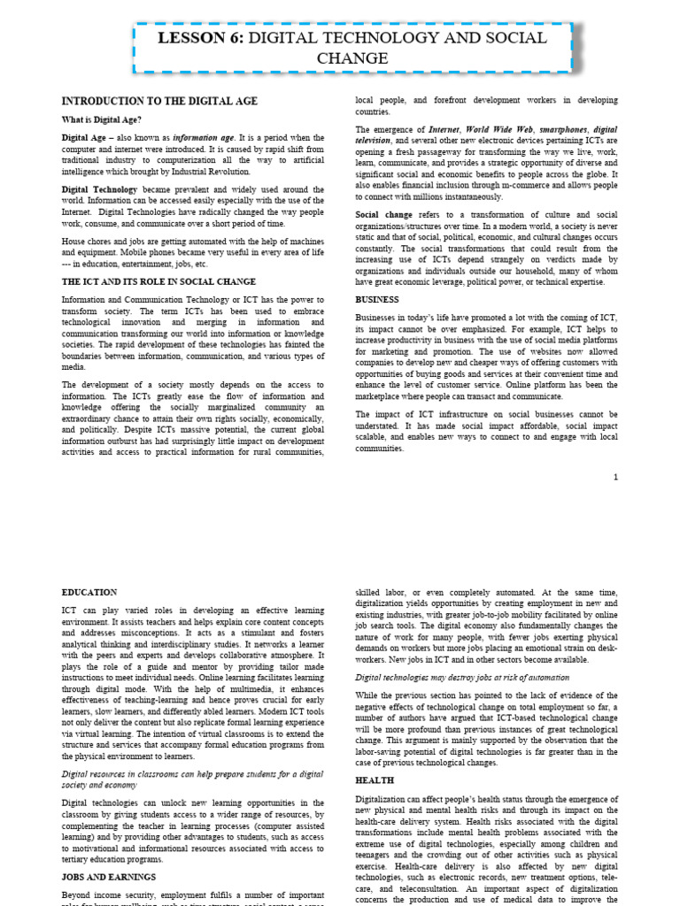 Lesson 6 | PDF | Information And Communications Technology | Educational Technology