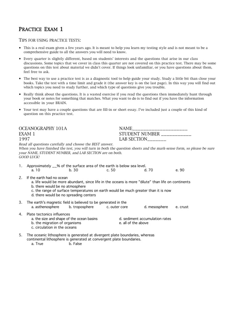 Practice Exam 1 | PDF