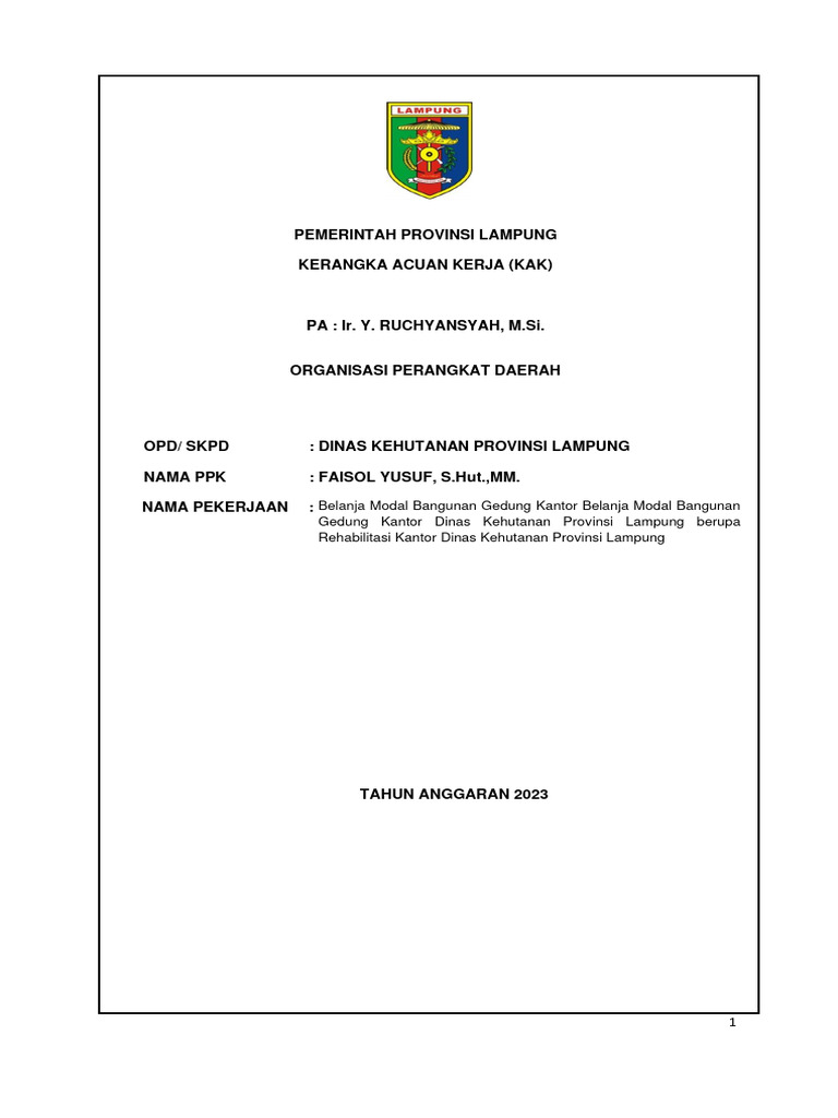 KAK Rehab Gedung | PDF