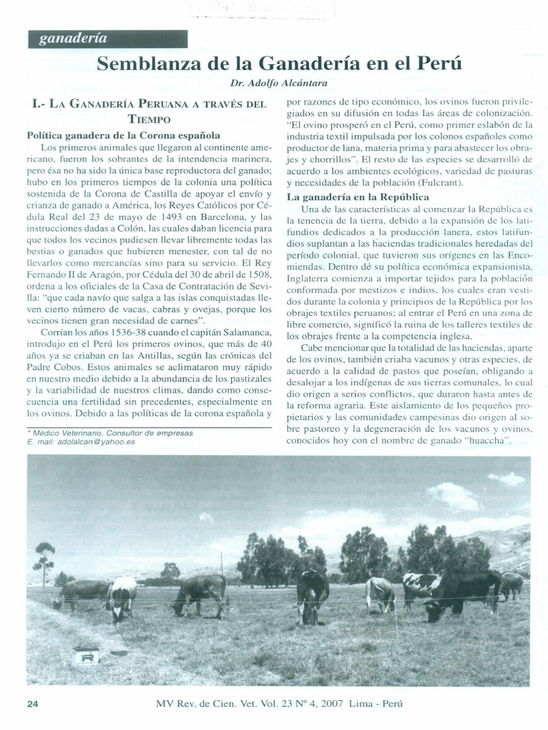 Semblanza de La Ganaderia en El Peru | PDF | Oveja | Perú