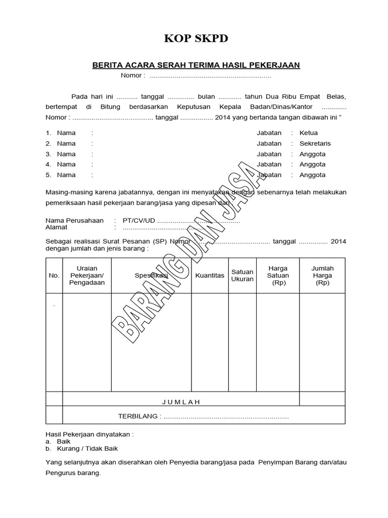 Contoh Ba Pemeriksaan BJ Basthp | PDF