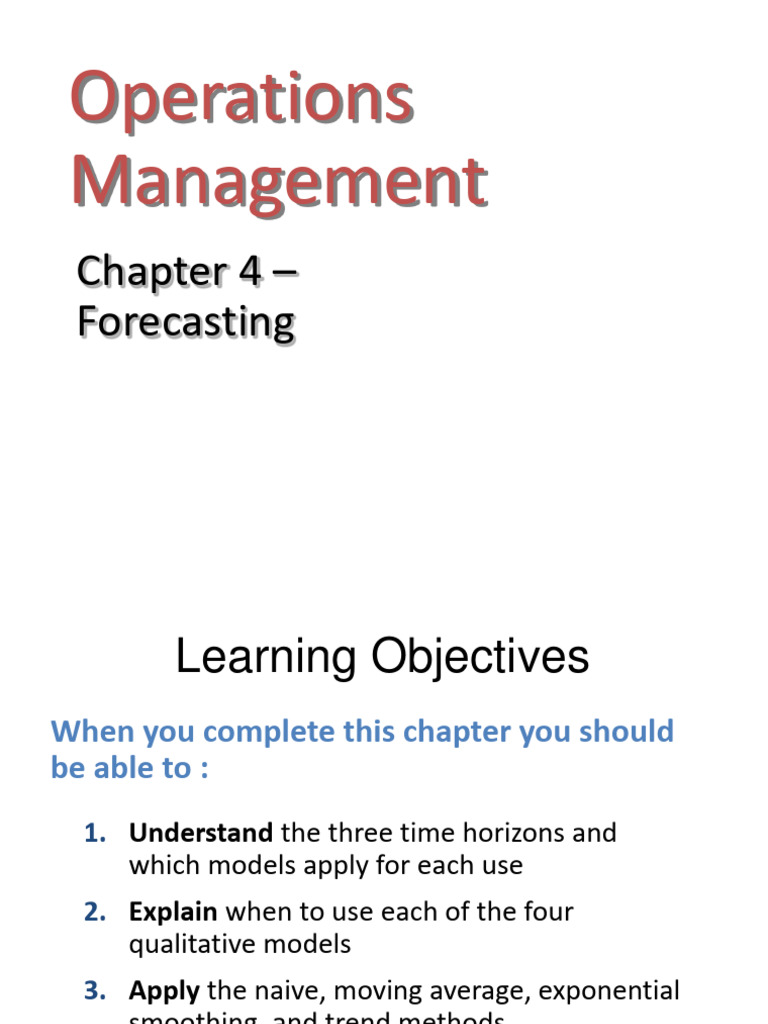 Chapter 4 Forecasting Production Pdf Forecasting Regression