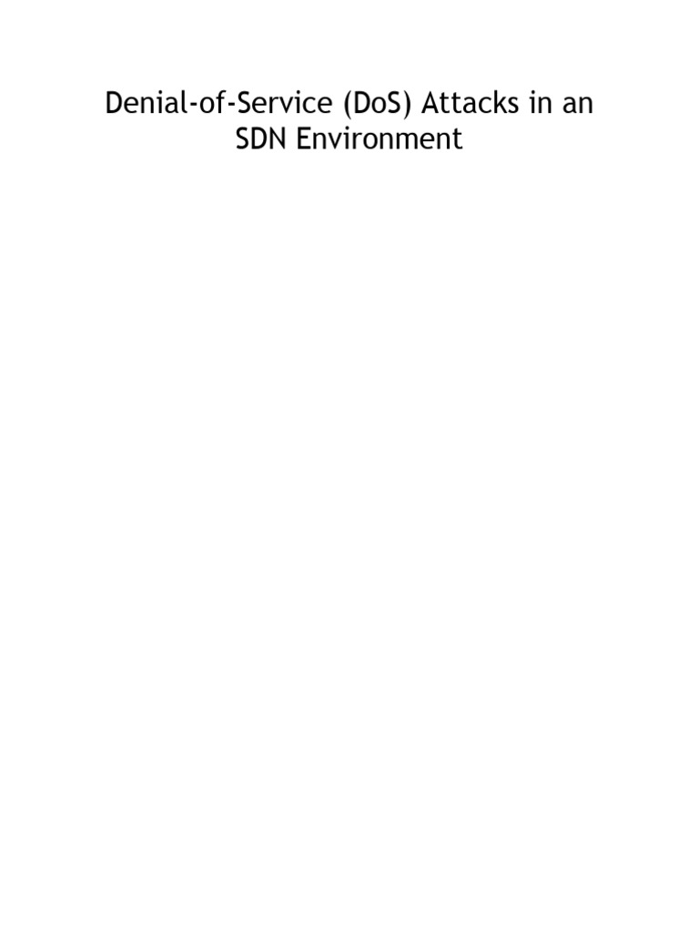 Denial-Of-Service (Dos) Attacks in An SDN Environment | PDF | Denial Of Service Attack | Sudo