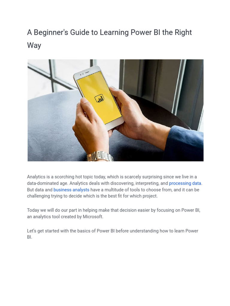 A Beginner S Guide To Learning Power BI The Right Way | PDF | Business ...