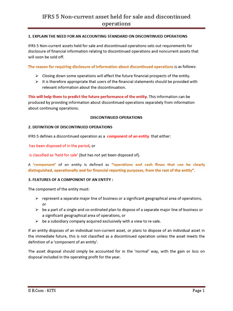 IFRS 5 Non Current Assets Held For Sale | PDF | Fair Value ...