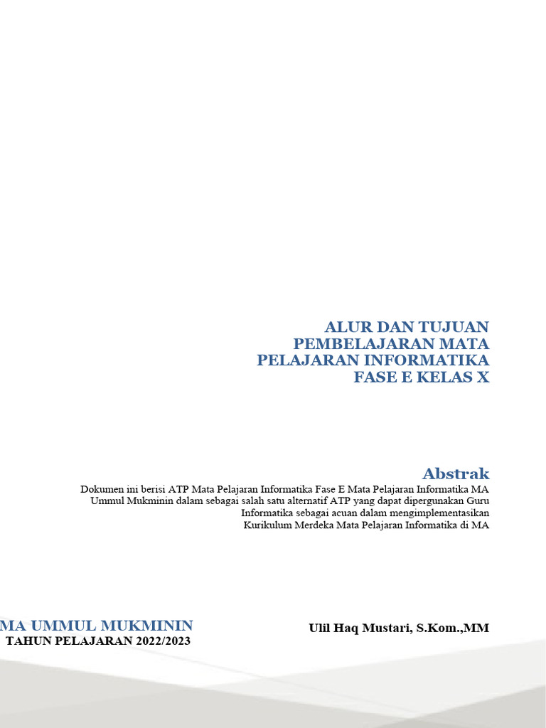 Perangkat KUMER Kelas X | PDF