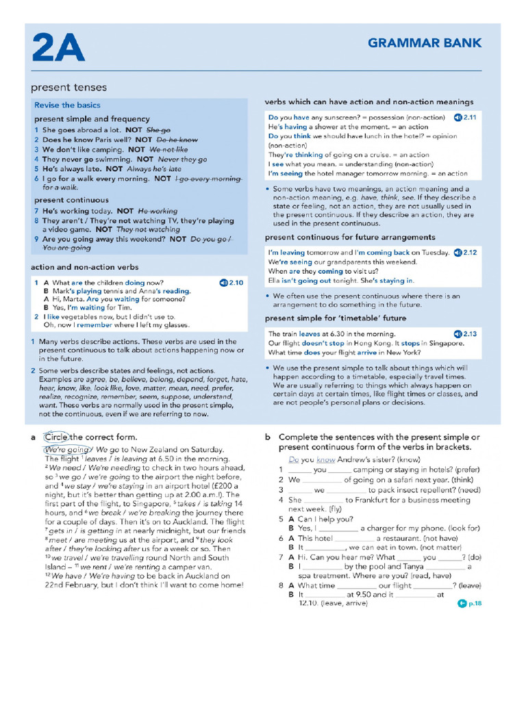 02 - Present Simple & Present Continuous | PDF