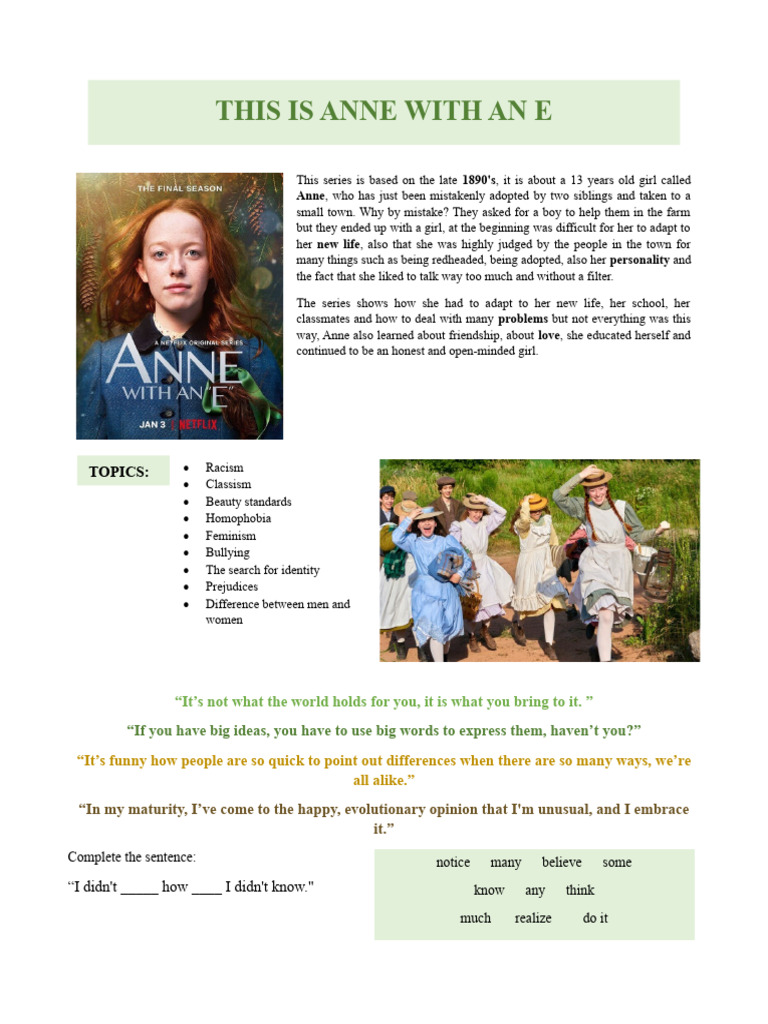 This Is Anne With An e | PDF