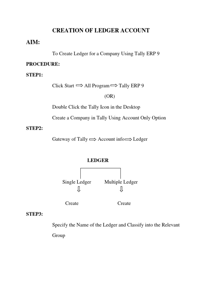 2-Creation of Ledger Account | PDF
