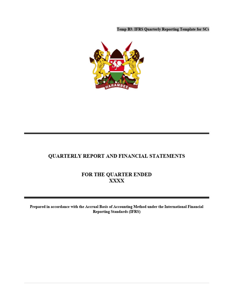 Temp B3 IFRS Quarterly Reporting Template For SCs0 | PDF