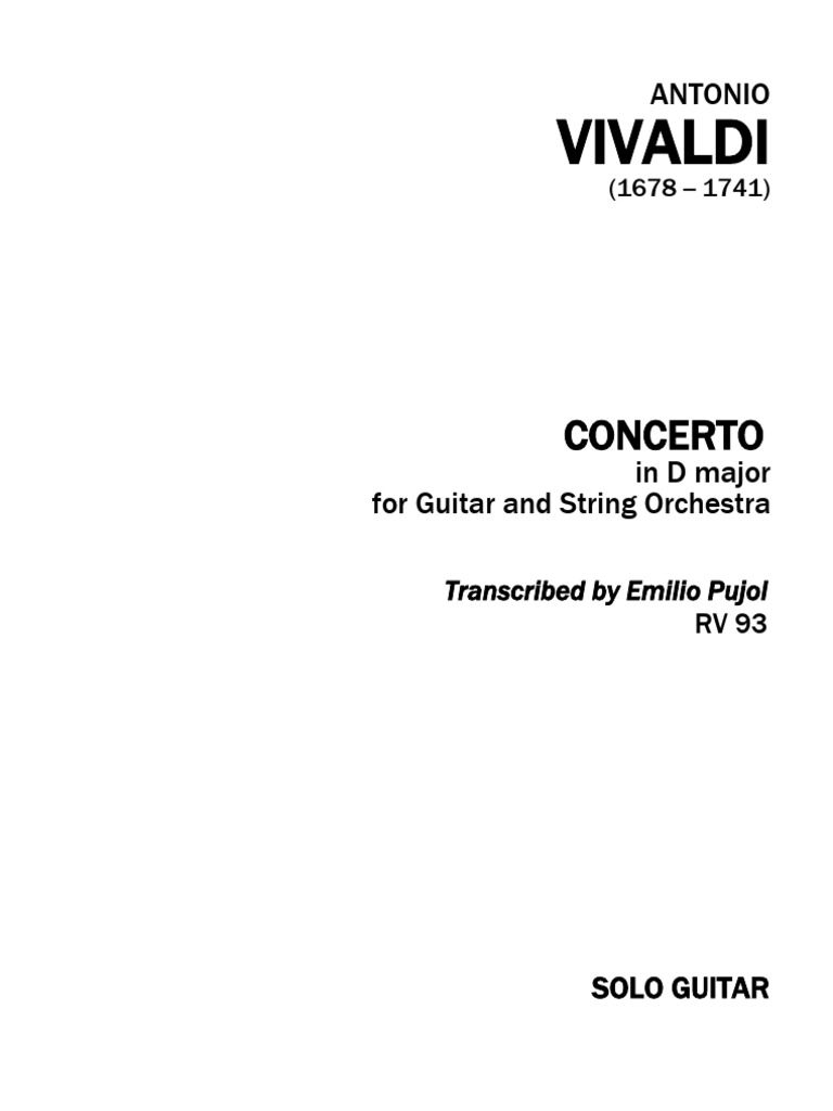 Vivaldi's Guitar Concerto RV 93 PDF | PDF