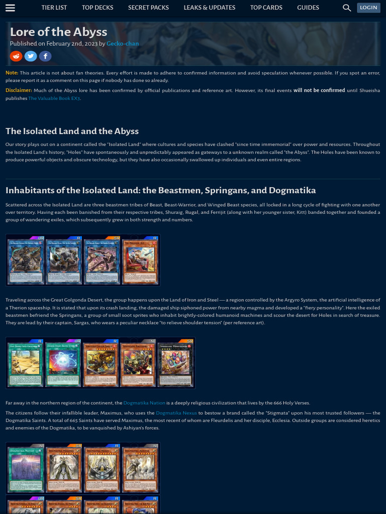 Lore of The Abyss - Master Duel Meta | PDF | Dragon