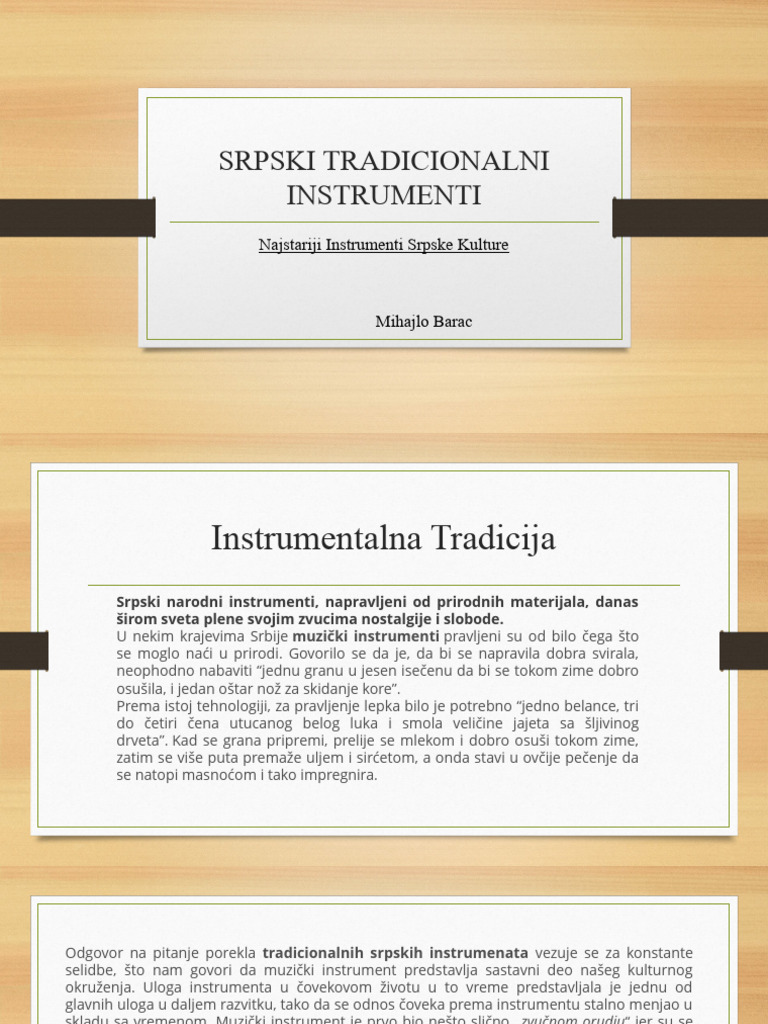 Srpski Tradicionalni Instrumenti | PDF
