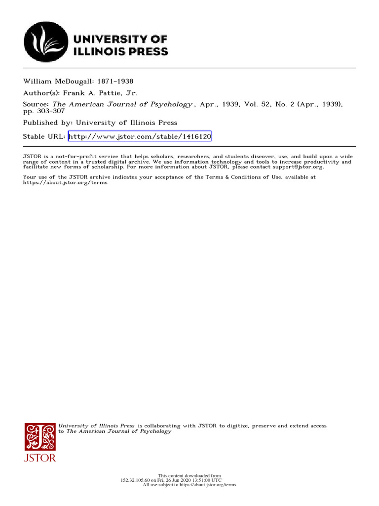 William McDougall Hormic Psychology | PDF