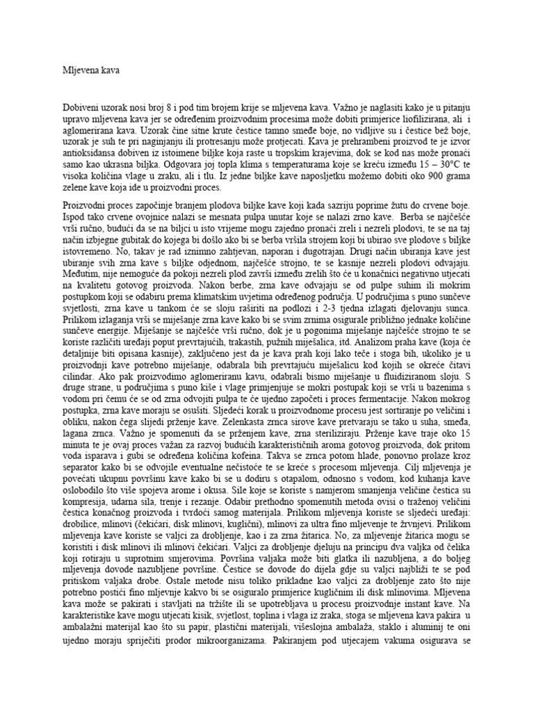 Mljevena Kava | PDF