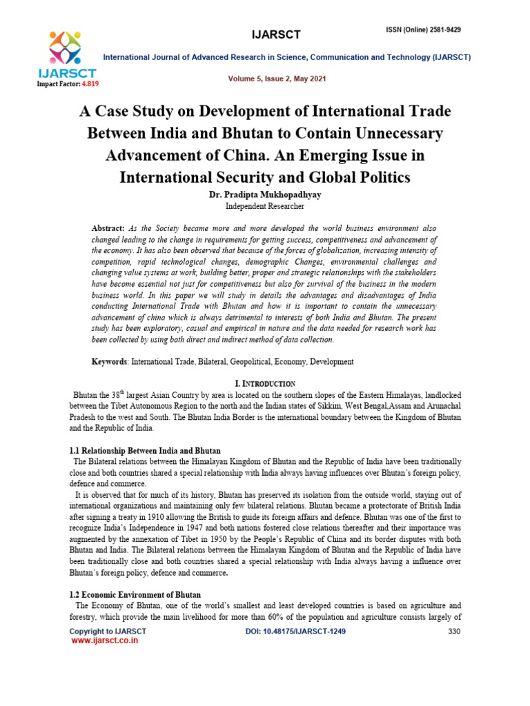 A Case Study On Development of International Trade | PDF | Bhutan ...
