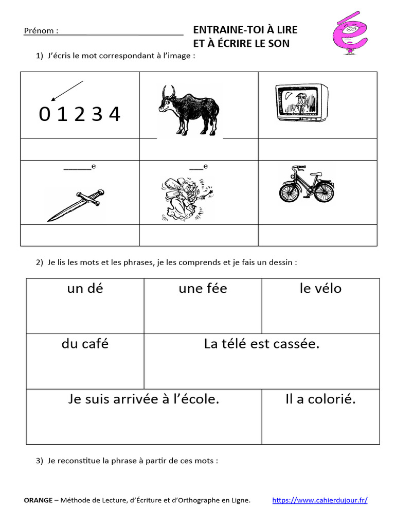 2-Le Son-E-Lecture ecriture-ORANGE-niveau-2 | PDF 2-Le Son-E-Lecture ecriture-ORANGE-niveau-2 | PDF
