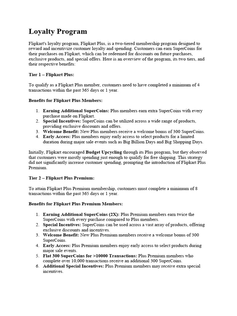 Flipkart - Loyalty Program | PDF