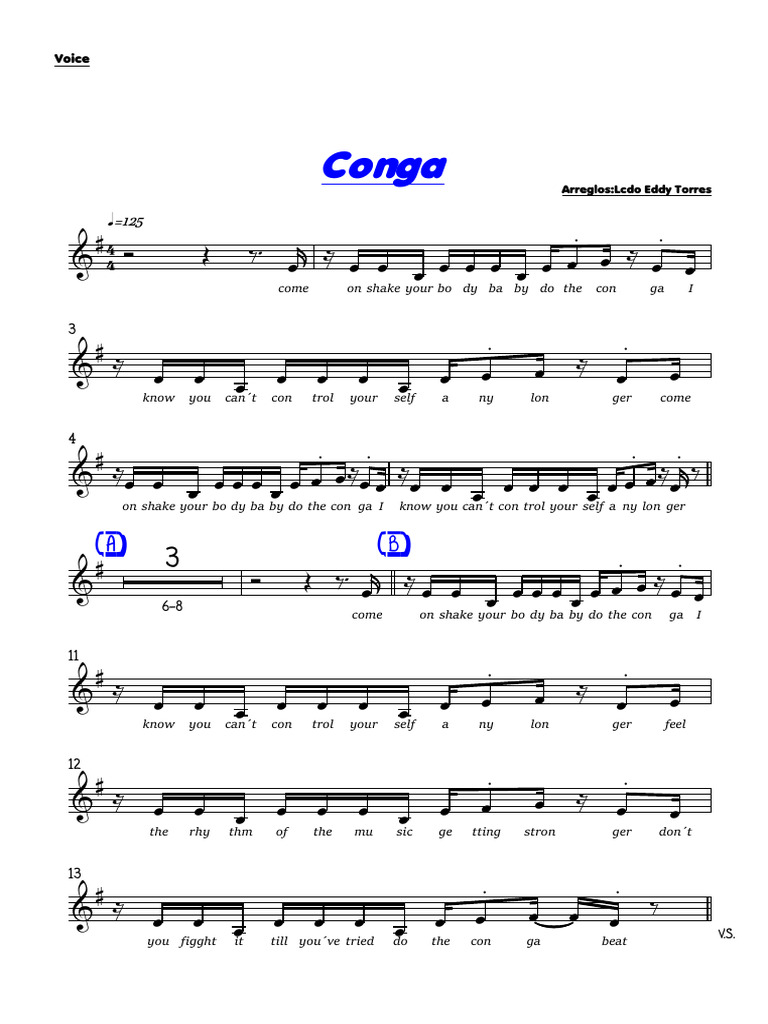 Conga Partituras - Voice | PDF