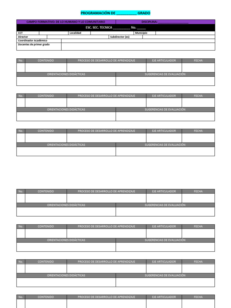 Comunitario - Formato de Programación | PDF
