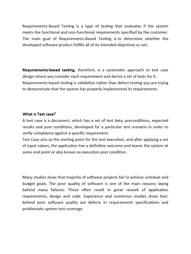 Requirment Based Testing | PDF | Software Testing | Computing