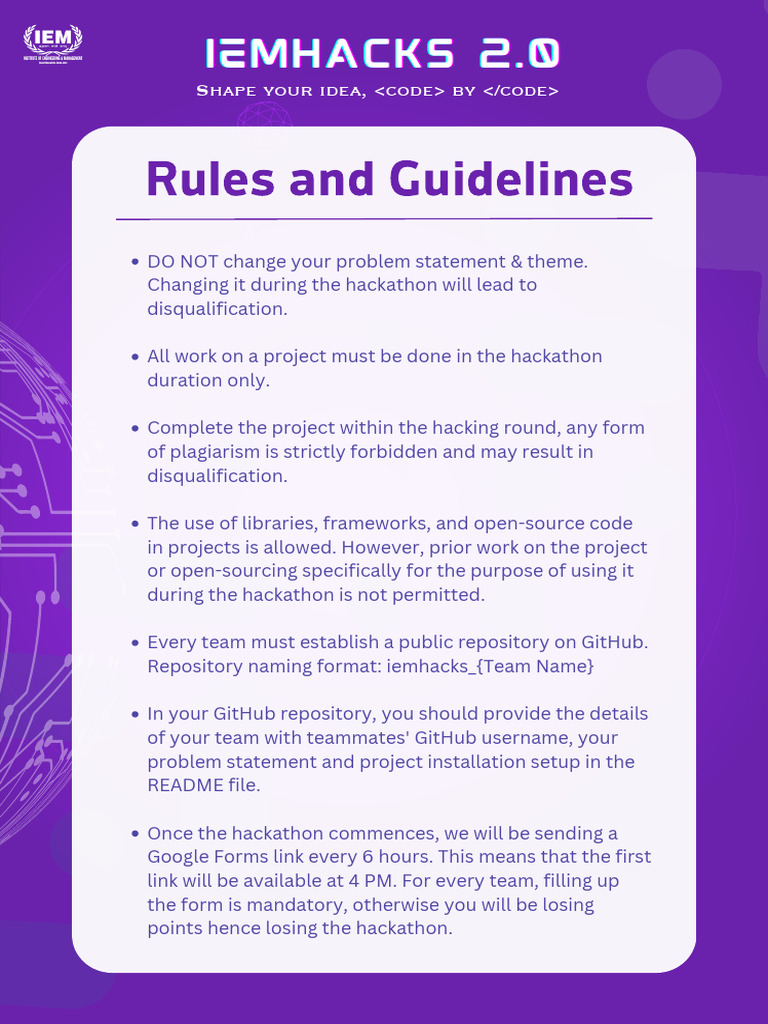 Rules and Guidelines | PDF
