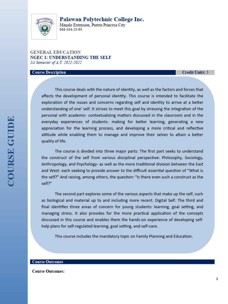 NGEC 1 Understanding Self | PDF