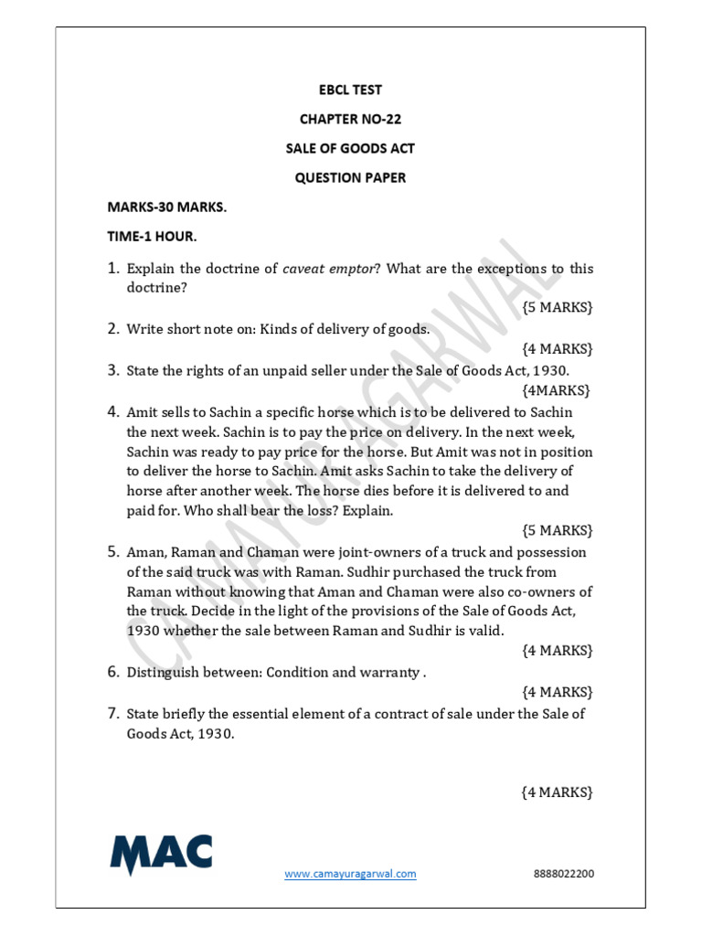 Chapter 22 SOGA (Question Paper | PDF