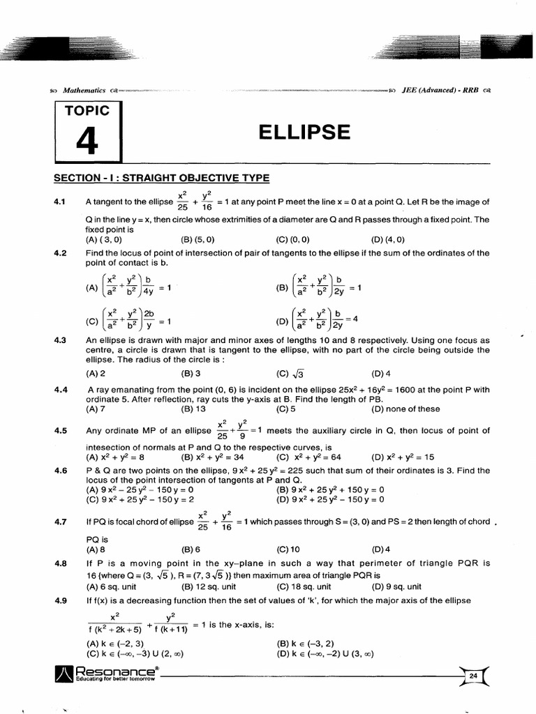 Chapter 4 Ellipse | PDF