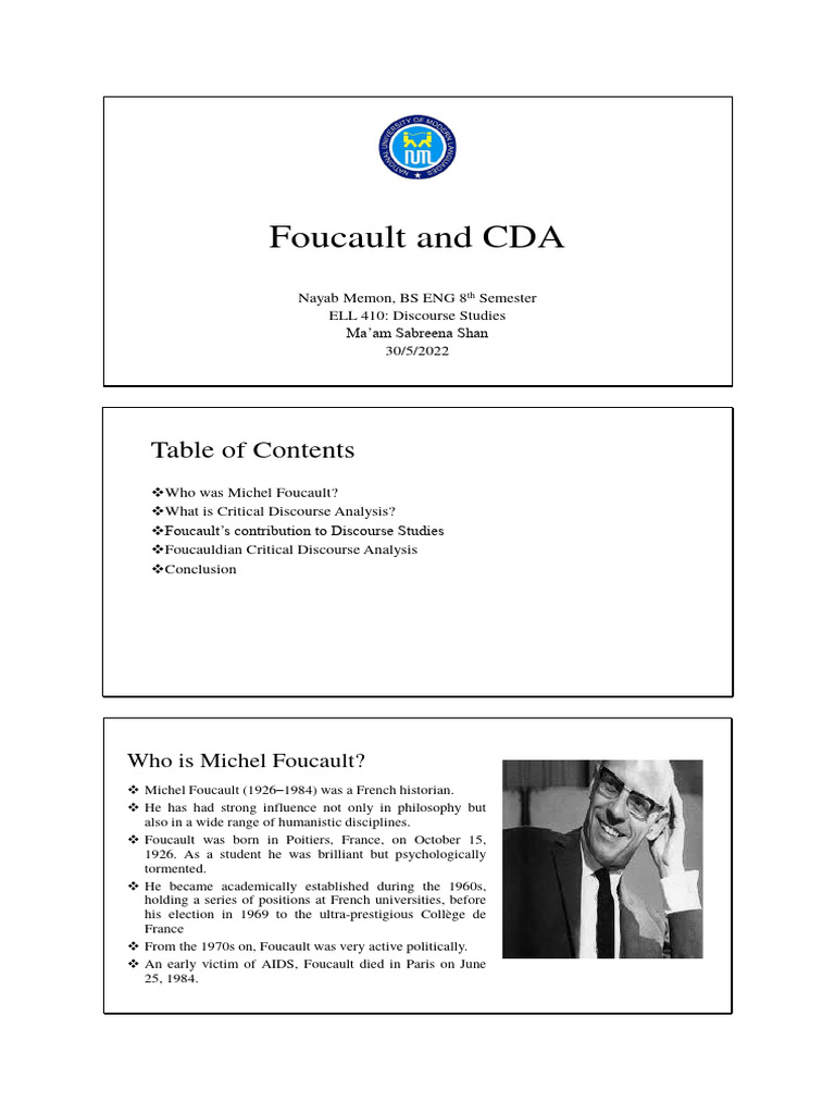 Foucault and CDA Assignment | PDF