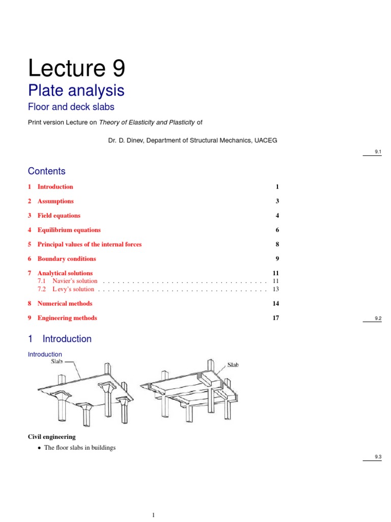 Lecture 9 - Plate Analysis | PDF | Mechanics | Theoretical Physics