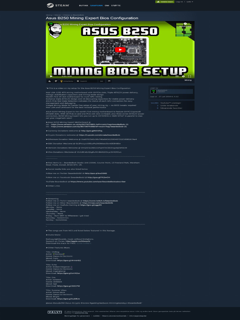 Steam-Samfunn - Video - Asus B250 Mining Expert Bios Configuration | PDF