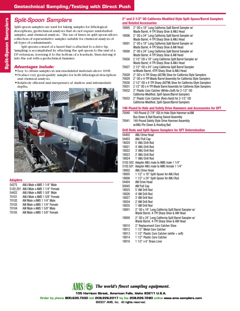 Split Spoon 1 | PDF | Geotechnical Engineering | Drill