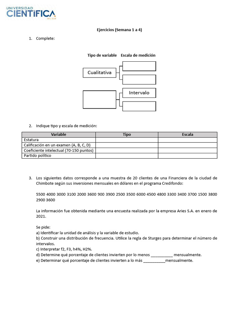 Ejercicios - Semana 7 - Sesión 2 - 2AH y 2AS | PDF