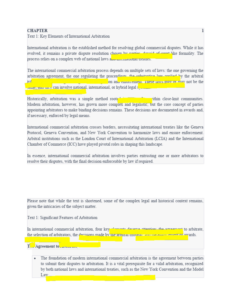 Redfern & Hunter Summary | PDF