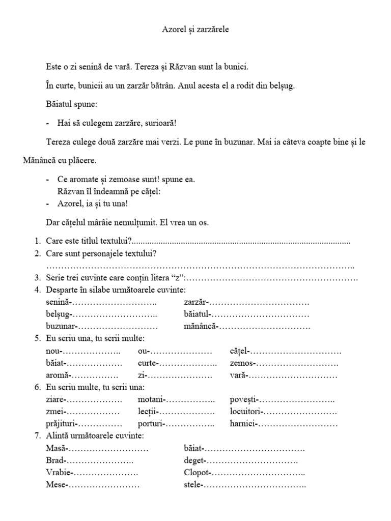 Azorel Și Zarzărele | PDF