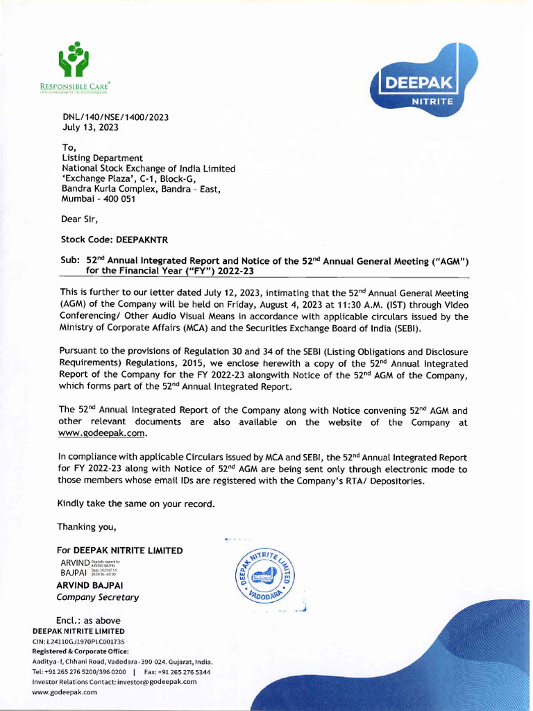 NSE 52 Annual Report 2023 | PDF