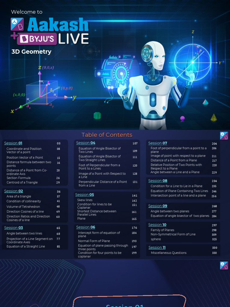 3D Geometry Concepts and Formulas | PDF | Line (Geometry) | Triangle